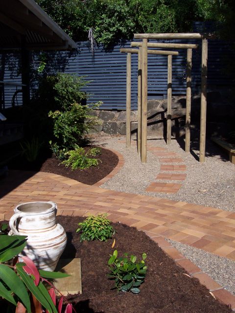 clay brick paths, pavers, river pebbles, Enviro Scapes, landscaping ...